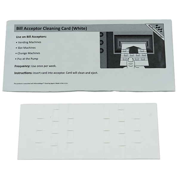 BILL ACCEPTOR CLEANING CARDS/CASE OF 15